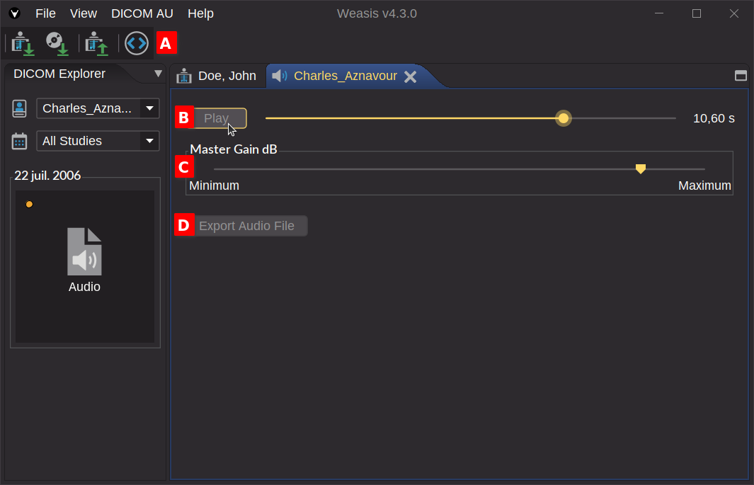 DICOM Audio Player :: Weasis Documentation DICOM Audio Player :: Weasis Documentation